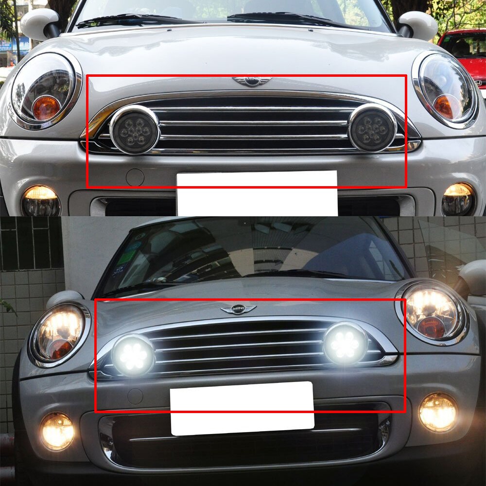 R56 Mini LED Halo Rally Spotlights DRL Daytime Running Light Spotlamps